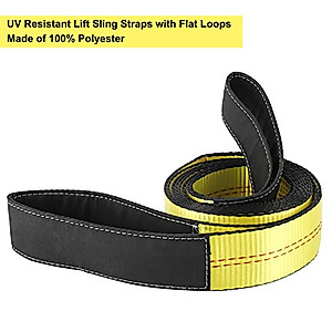 NovelBee 2 Pack of 2 Inch x10 Feet Lift Sling Strap,Recovery Tow Straps with Protective Loops