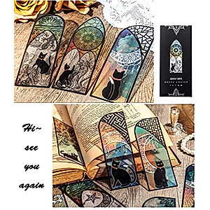 BLBMH 9PCS Cool Cat Bookmarks Set Cute Animal Bookmarks for Women Kids Girls Book Lovers Book Marks Bulk for Book Club Classroom Gifts for Students