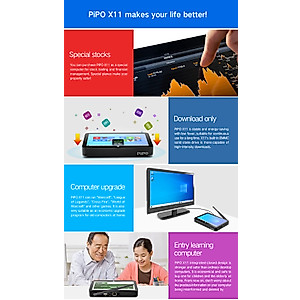 Pipo X11 Mini PC Celeron N4020 9 inch 1920 * 1200 Screen Win10 Tablet PC 3GB Ram 64GB ROM TV Box BT4.0 WiFi RJ45 Mini Desktop (3GB RAM 64GB ROM)