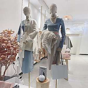 Female Dress Form Mannequin Torso Body Adjustable Height Dress Form Display Mannequin Body with Movable Universal Wheel for Clothing Dress Jewelry Display (Luxury White)