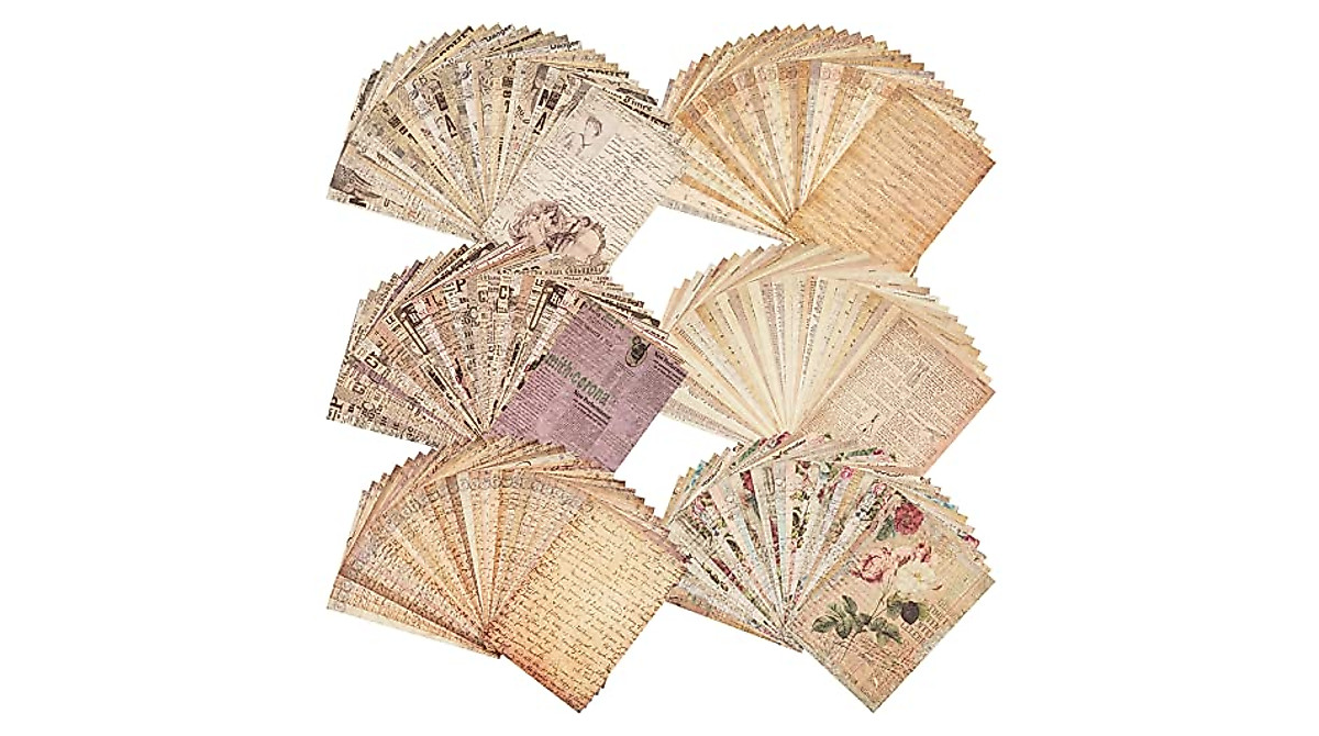 Vintage Scrapbook Paper Set - 180 Sheets for Journaling & Decor