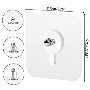 Vin Beauty 20Pcs Self Adhesive Hooks Nails Wall Picture Hangers Without Nails Wall Hooks Reusable Removable Waterproof Transparent Sticky Hooks for Kitchen Bathroom Hooks