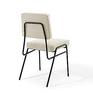 Ergode Craft Upholstered Fabric Dining Side Chair - Black Beige