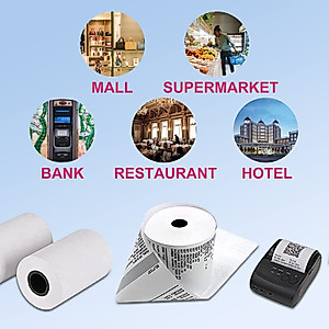 (50 Rolls) LabelMore 2 1/4" X 50' Thermal Paper Rolls, Credit Card Paper Rolls Thermal, Cash Register Roll, Premium Pos Thermal Printer Paper