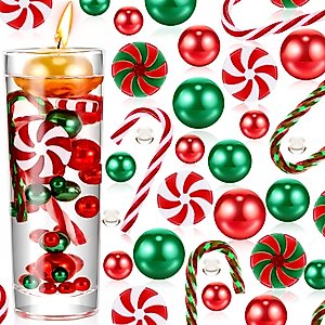 MTLEE 2106 Pieces Christmas Vase Filler Pearl for Vase Filler Pearls for Vases Candyland Pearls Water Gels Beads Candles Centerpiece for Christmas Home Table Party Decor (Elegant Style)