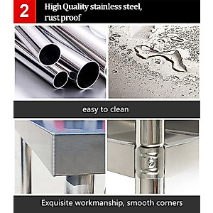 24"x48" Stainless Steel Work Table with Backsplash