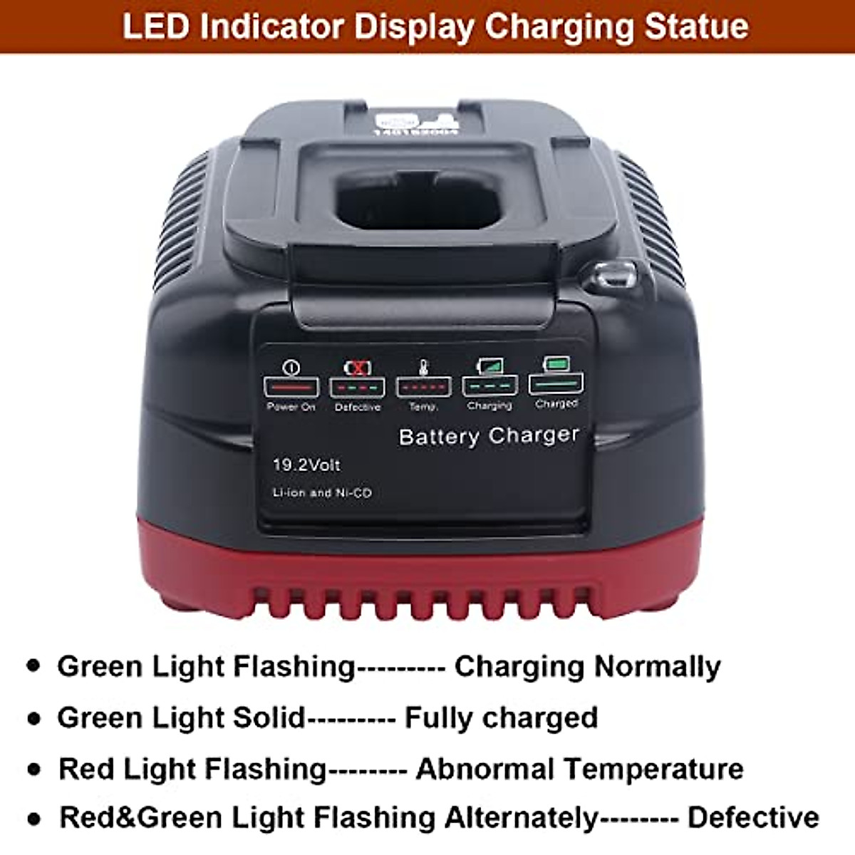 19.2V Fast Charger 140152004 Replacement for Craftsman C3 19.2 Volt Compact Lithium Ion/Ni-Cad Diehard Battery 1425301 1323903 130279005 11375 11376 315.PP2011