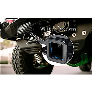 DoPake Metal Trailer Hitch Cover,Heavy Duty 2" Inch Tow Rear Receivers Plug Covers,USA American Flag Hitch Cover （with 3-3/5" Usable Length,5/8-inch Diameter Pin） for Trucks Cars SUV (Black)