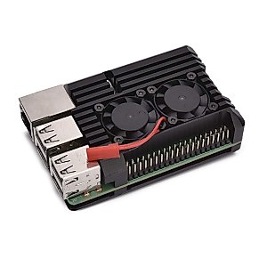 Unistorm Raspberry Pi 3 Model B+ Aluminum Case with Dual Cooling Fan Metal Shell Black Enclosure Compatible with Raspberry Pi 3 Model B (with Dual Fan)
