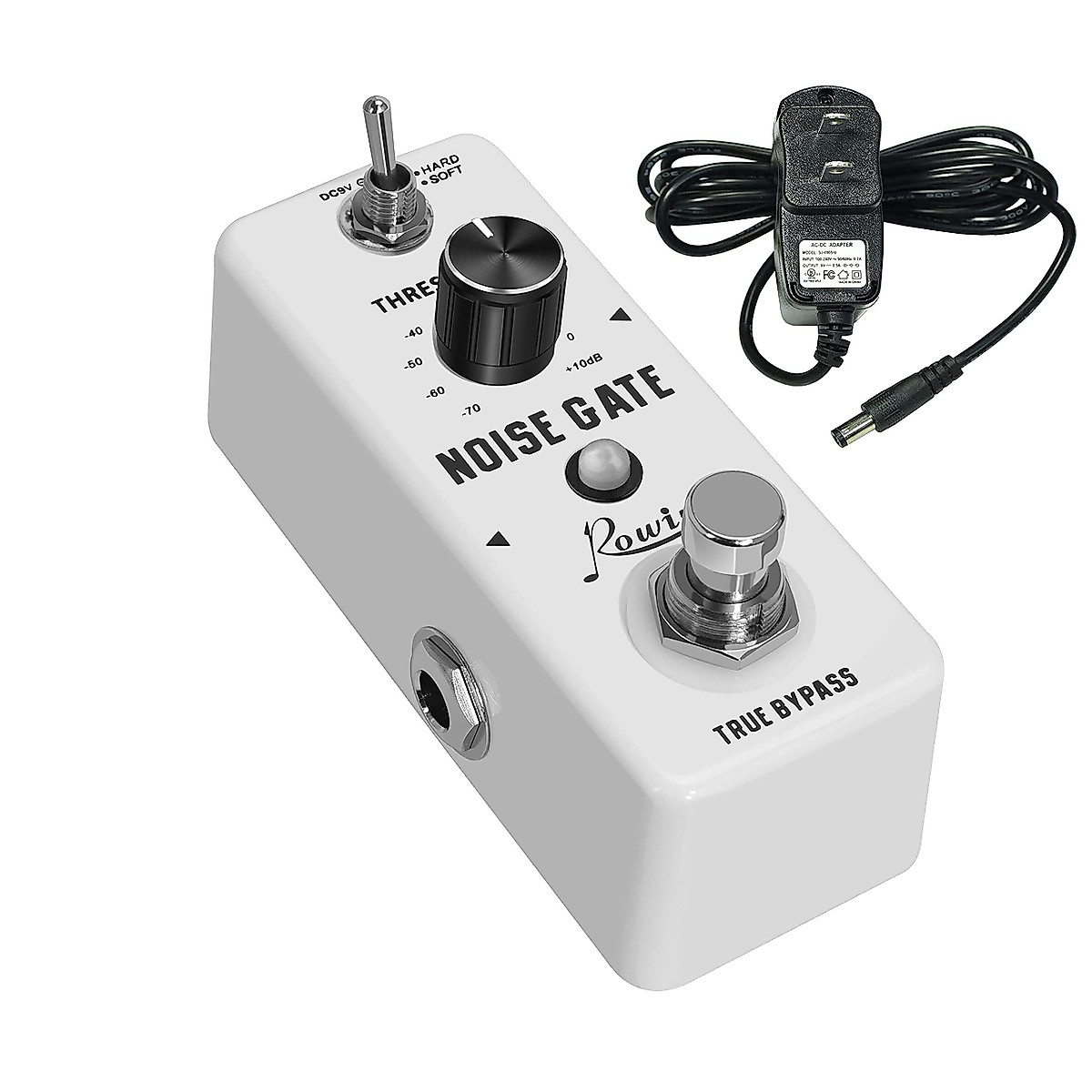 Rowin Noise Gate Guitar Pedal with 9V DC 1A Pedal Power Supply