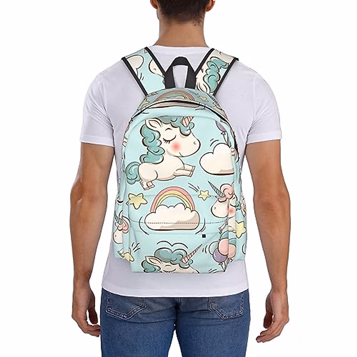 PEIXEN Cute Animal Rainbow Unicorn Travel Backpacks Laptop Backpack Lightweight Rucksack Casual Daypack Computer Bags for Women Men