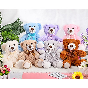 Zomiboo 7 Packs 14 Inch Plush Bear Stuffed Animals Plush Valentine Day Gift Soft Cute Stuffed Dolls Birthday Party Decorations(Cute Colors)