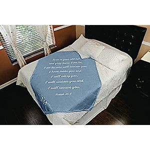 Scripture Blanket with Bible Verse from Isaiah 46:4 - Quarry Gray Luxuriously Soft 50"x65" Inspirational Throw Blanket - Lightweight Flannel Fleece Blanket