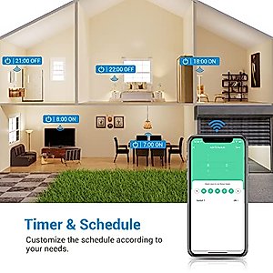 DEWENWILS Smart Plug with Energy Monitoring, 15A Mini WiFi Smart Outlet Compatible with Alexa & Google Home, APP Remote Control, 2.4 GHz WiFi Only, FCC Listed