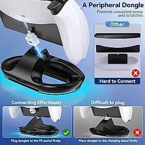 Charging Stand for PS Portal Remote Player, PS Portable Charging Dock with Light Modes, PS Portal Stand Charger, Portal Dock Station with Magnetic Connector, PS Portable Holder Charging Base, Black