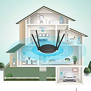 WAVLINK AC1200 Smart Gigabit WiFi Router-Dual Band MU-MIMO Wireless Internet Router with 4X Antennas for Online Game & HD Video,Patented TouchLink,More Reliable Long Range Coverage