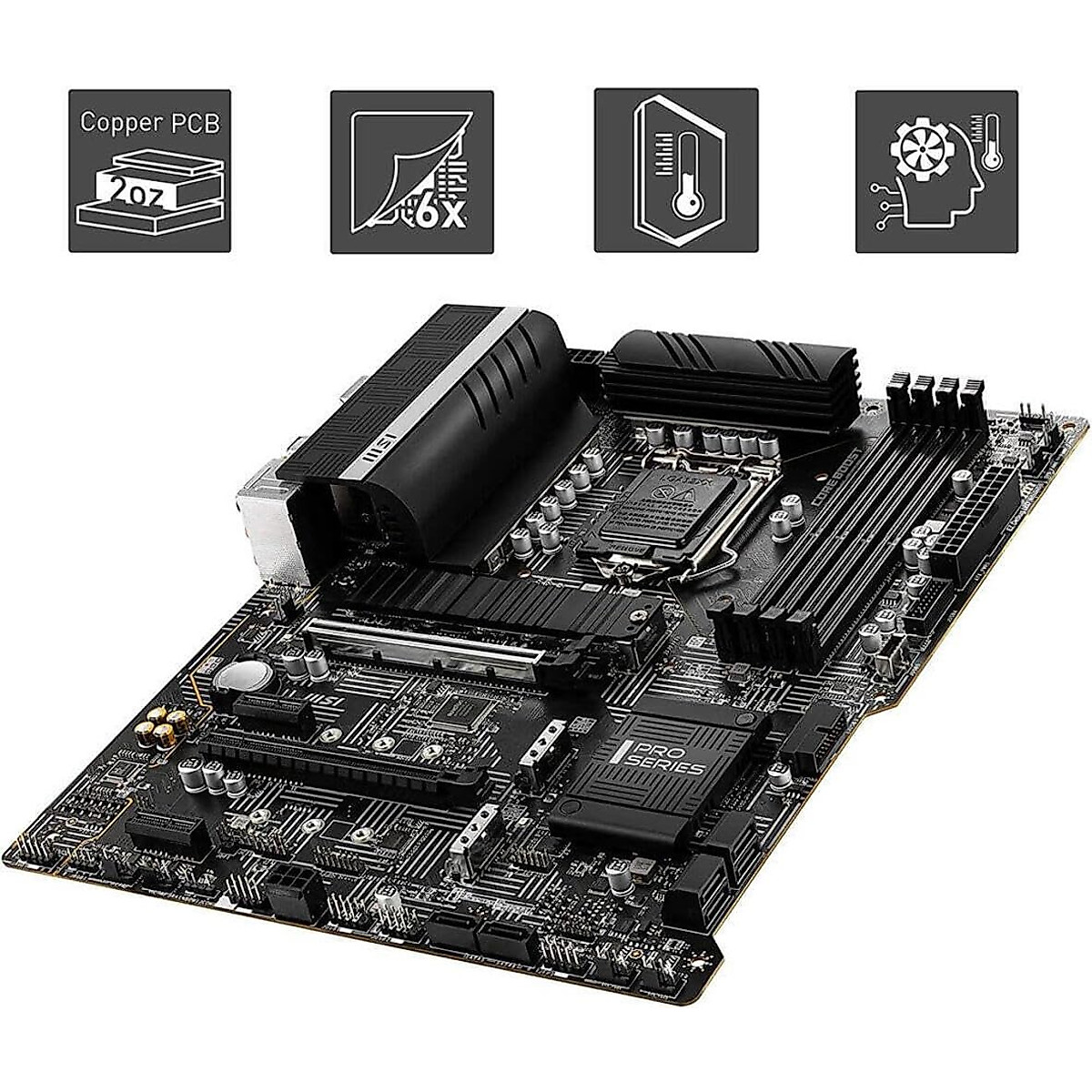 MSI Z590 PRO WiFi ProSeries PC Gaming Motherboard (ATX, 11th/10th Gen Intel Core, LGA 1200 Socket, DDR4, PCIe 4, M.2 Slots, USB 3.2 Gen 2, 2.5G LAN, DP/HDMI, Wi-Fi 6E) (Renewed)