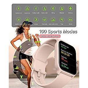 Smart Watch for Women (Answer/Make Call), 1.8" Touch Screen Activity Trackers for Android iPhone Compatible with Alexa Built in, Fitness Heart Rate Blood Oxygen Sleep Monitor, IP68 Waterproof