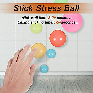 12 Pieces Glow Balls Sticky Wall Balls Stress Relief Balls Sticky Ceiling Balls Ceiling Luminous Sticky Ball Fun Decompression Toy for Anxiety Pressure