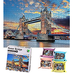 ELITELIVING-S 1000 Piece Puzzle for Adult Jigsaw Puzzles for Adults/Teens/Kids (1000 Piece London Tower Bridge Puzzles)