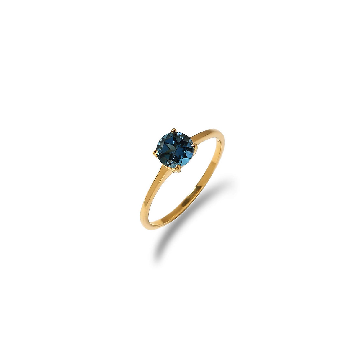 YoTreasure 0.96 ct. t.w. London Blue Topaz Solitaire Ring 10kt Yellow Gold Jewelry