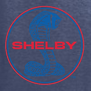 Shelby Cobra USA Logo Emblem Powered by Ford Motors Cars and Trucks Front and Back Men's Graphic T-Shirt, Vintage Heather Navy, X-Large