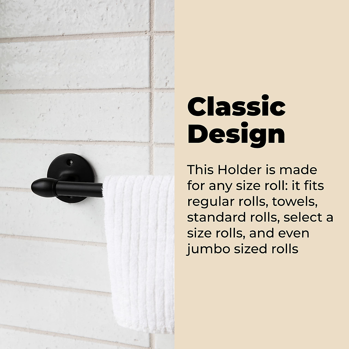 Aviano Hardware | Wall Mounted Metal Paper Towel Holder | Roll Organizer for Kitchen | Hanging Paper Towel Holder | Napkin Holder (Chrome)