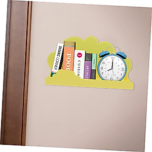 Garneck Magnetic Storage Rack Magnetic Storage Holder Wall Floating Shelf Magnetic Book Rack Fridge Organizer Shelf Bookshelves Wall Mounted Wall Mount Shelf Home Supplies Yellow Plastic