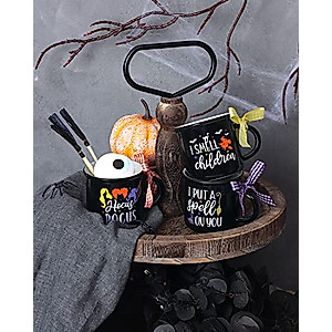 Nefelibata Mini Coffee Mugs, Halloween Witch Tiered Tray Decor Espresso Cups Farmhouse Home Kitchen I Smell Children Centerpieces Decorations Housewarming Novelty Gift 3PCS