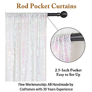ShinyBeauty Sequin Backdrop Curtain 5FTx7FT Iridescent White Sequin Photo Booth Backdrop Window Curtain DIY Wedding Backdrop Shimmer Backdrop Baby Shower Backdrop Grad Party Birthday Backdrop