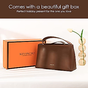 KEVANCHO Shoulder Bag for Women, Leather Purses and Handbags, Women's Fashion Tote Clutch Bag with Zipper (57 Coffee)