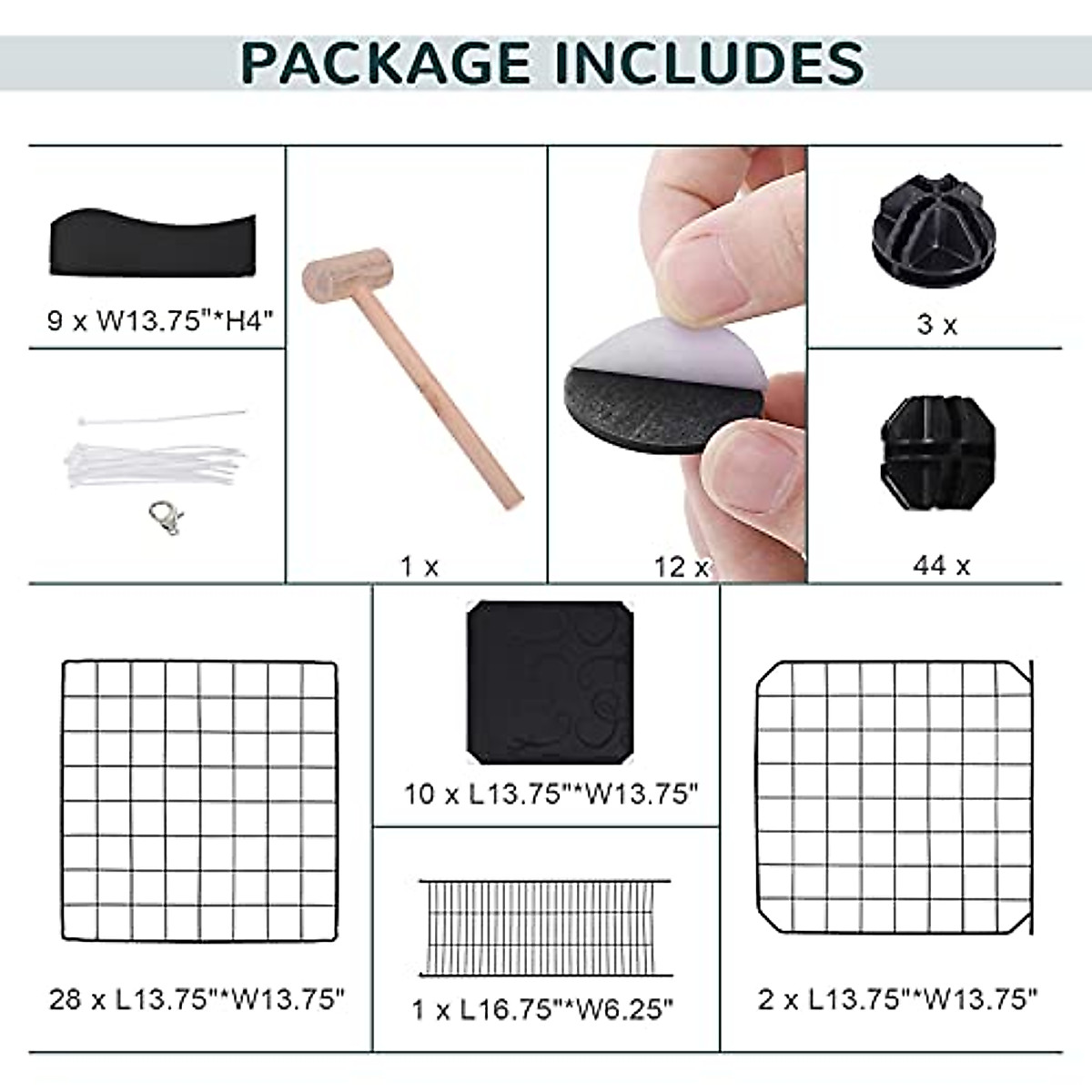 PawHut Pet Playpen Small Animal Cage Portable Metal Wire Yard Fence with Door, Ramp, Platform for Kitten, Ferret