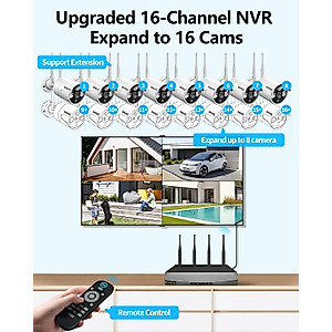 {Dual Antennas for WiFi Enhanced & 60 Days Storage} AI Human Detected 2K 3.0MP Wireless Security Camera System,OOSSXX 8 Channel NVR HD Outdoor Home Surveillance WiFi Cameras Systems with 4TB HDD