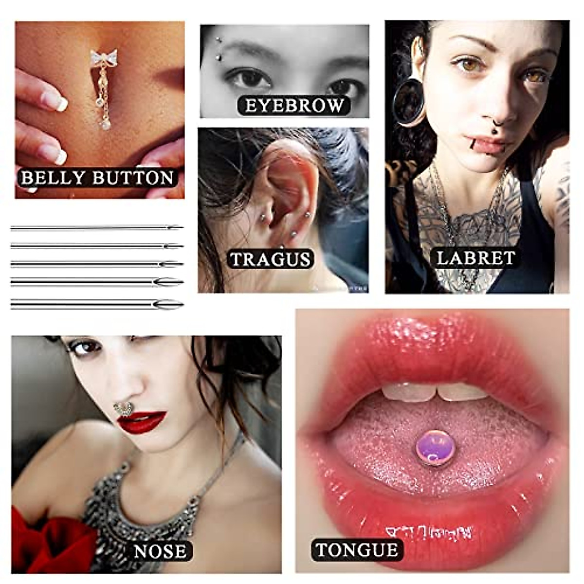 100pcs Ear Nose Piercing Needles,CINRA Body Piercing Needles Tattoo Supply Assorted 12G Size Body Art Piercing Needles Tool for Piercing Supplies (12G)