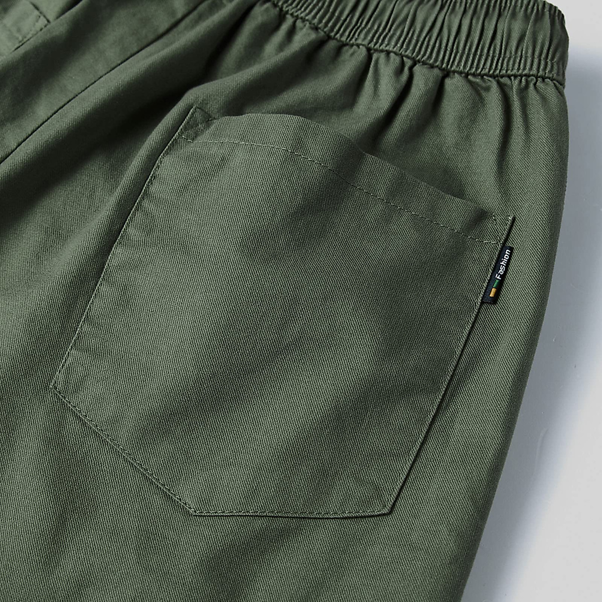 Stretch Shorts for Men Gym Shorts for Men Drawstring Elastic Waist Camo Cargo Shorts Casual Cotton Solid Tooling Shorts Outdoor Fashion 6 Inch Inseam Shorts Men Khaki Army Green 3X