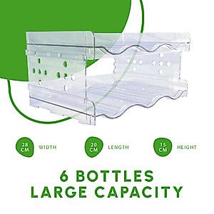 Kayya 6 Pack Water Bottle Organizer for Cabinets - Acrylic Stackable Water Bottle Storage Rack, Tumbler Cup Holder, Cabinet Cup Organizer