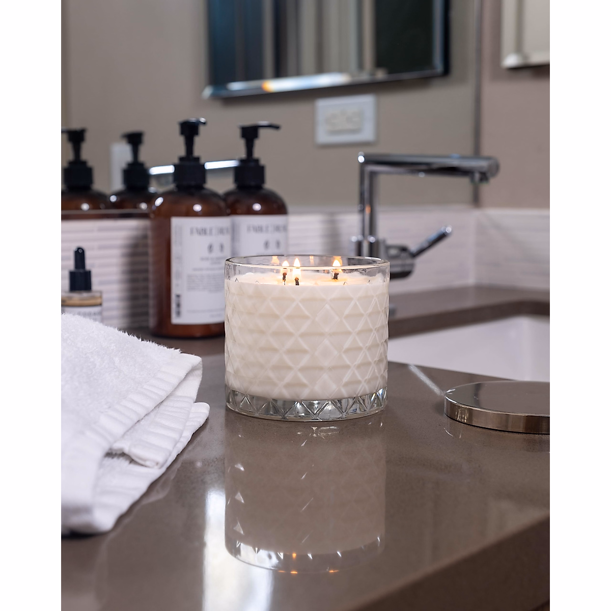 Gold Canyon Original Medium Candle, Cozy Cabin Scented Candle, 14 oz., Three Wicks, 100% Natural Soy Wax Candle, Notes of Orange Peel, Warm Spices, & Cedar Embers | 35+ Hours of Burn Time