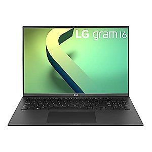 LG gram (2022) Laptop 16Z90Q 16" Display, Intel Evo 12th Gen Core i7, 16GB RAM, 256 GB SSD, Windows 11, Black