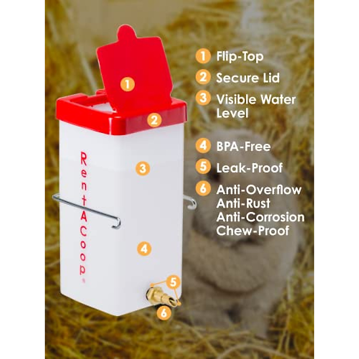 32oz No-Drip Small Animal Brass Nozzle Water Bottle. BPA Free. Best Water Bottle for Small Pet/Bunny/Ferret/Hamster/Guinea Pig/Rabbit