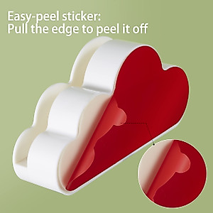 TWONE White Cloud Magnetic Wall Key Holder Plus, Mail Organizer Wall Mount with 3 Magnets Hooks for Entryway and Home