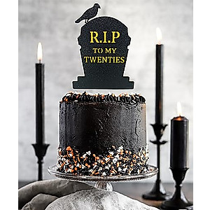 Rip to My Twenties Cake Topper, R.I.P Youth Cake Pick, Funny Tombstone 30th Birthday Cake Décor, Dirty 30 Birthday Party Decoration
