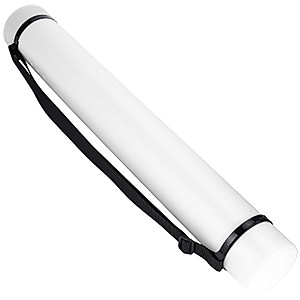 Poster Tube, Drawing Storage Tube, with Strap PE Moisture-Proof Waterproof for Posters Maps Artworks Documents(White)