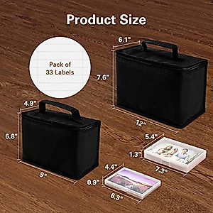 Barhon Photo Storage Boxes Set - 8 Pack 4x6 and 8 Pack 5x7, Photos Case Containers with Lightproof Zipper Cloth Bags, Multi-Sized Seed Organizer with Handle for Stickers Craft (Clear)