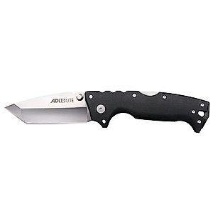 COLD STEEL AD-10 Lite 3.5" AUS10A Steel Ultra-Sharp Tanto Point Blade 5.25" GFN Handle Tactical Folding Knife - Tri-Ad Locking Mechanism