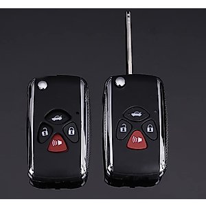 KEMANI Uncut Blade Modify Flip Folding Remote Key Shell Refit for Toyota Camry Avalon Corolla Matrix RAV4 Venza Keylless Fob Case 4 Button No Chips
