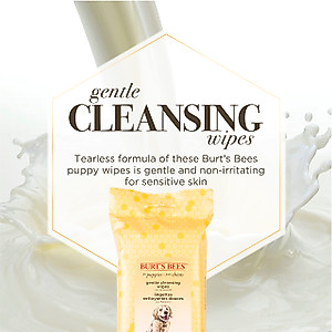 Burt's Bees for Pets Puppy Wipes - Puppy & Dog Wipes for Cleaning and Grooming - Tearless Solution - Cruelty Free, Formulated without Sulfates and Parabens, pH Balanced for Dogs - 50 Count