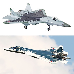 HANGHANG 1/100 SU 57 Fighter Jet of The Russian Air Force Plane Metal Fighter Military Model Diecast Plane Model for Collection or Gift