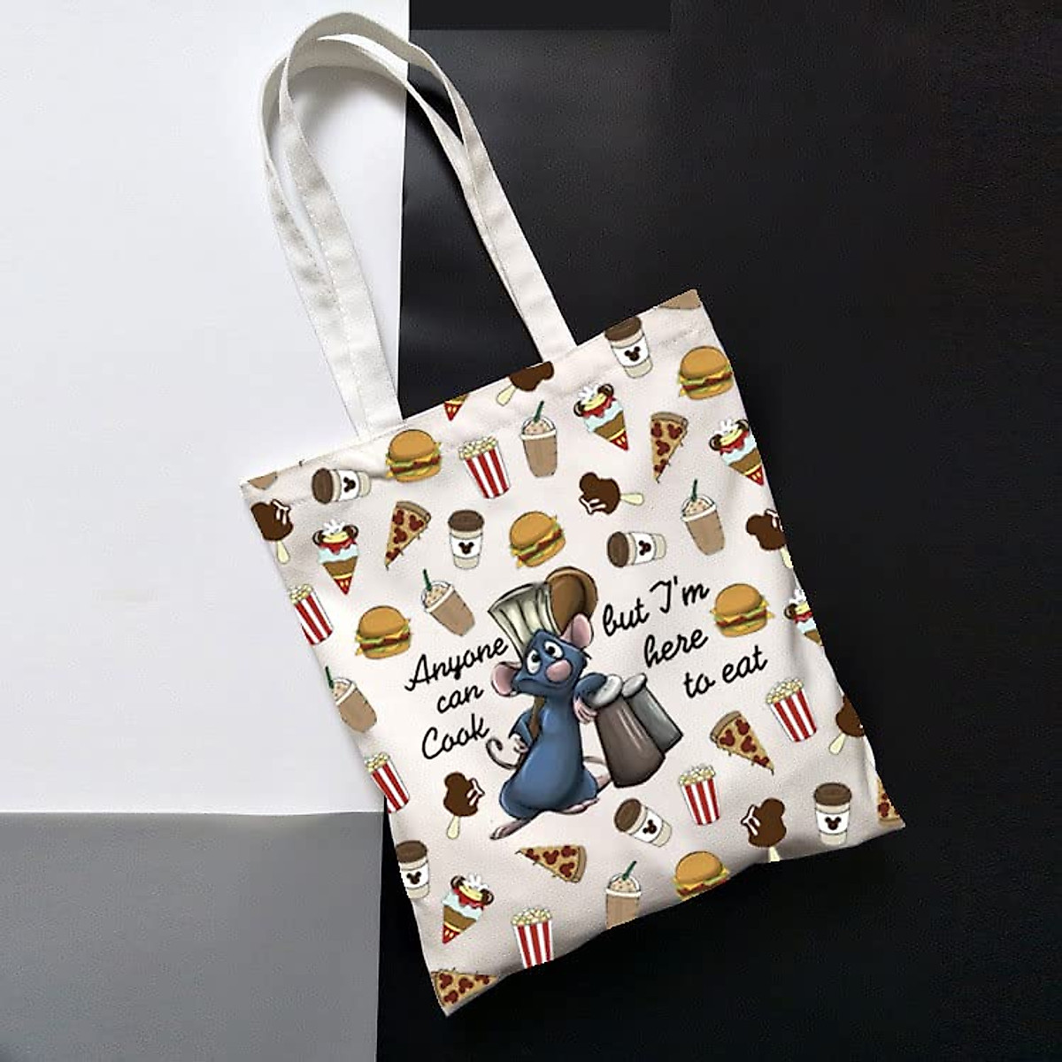 FOTAP Remy Quote Gift Anyone Can Cook Quote Makeup Bag Ratatouille Gift Remy Inspired Zipper Pouch Mouse Chef Cosmetic Bag (anyone cook Tote)
