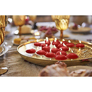 Bolsius Unscented 1.75" Floating Candles – Set of 40 Dark Red Floating Candles – Premium European Quality - Cute and Elegant Burning Candles – Candles with Nice and Smooth Flame – Party Accessories