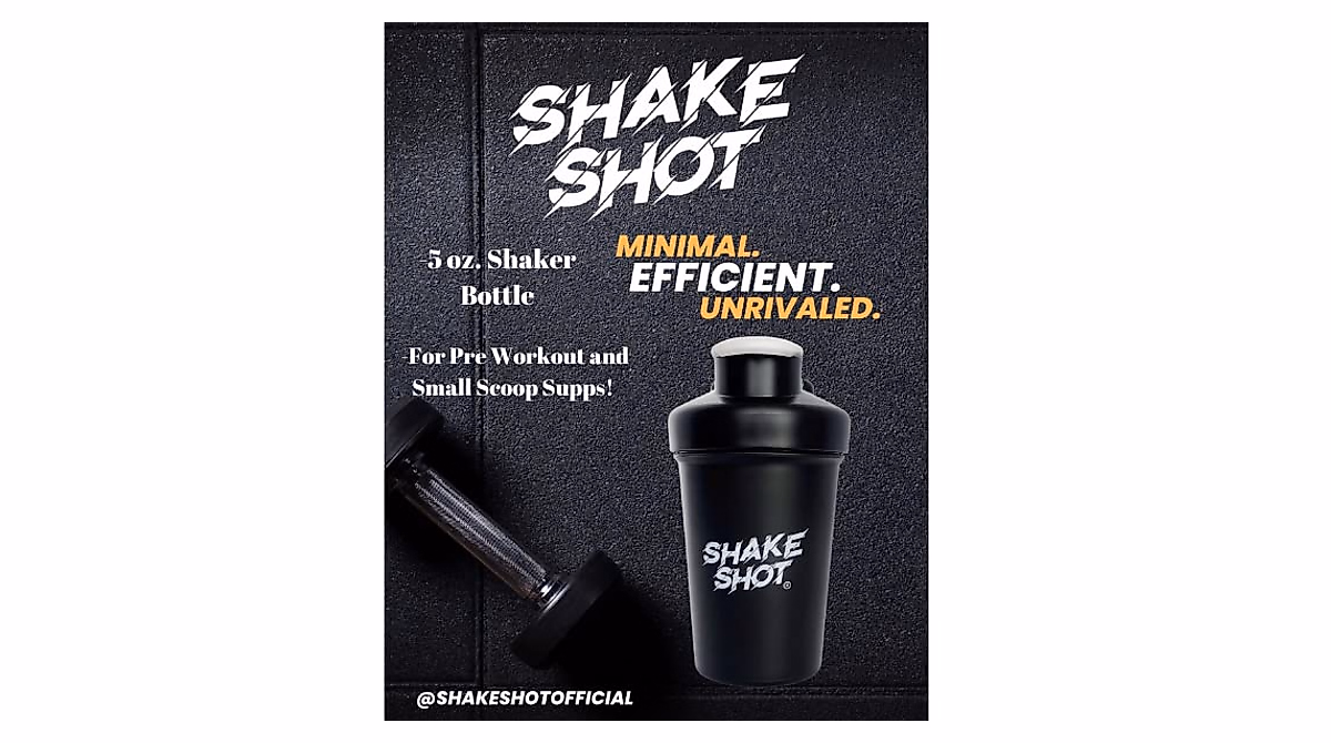 Shake Shot Purple Mini Shaker Bottle for Pre Workout & Supplements